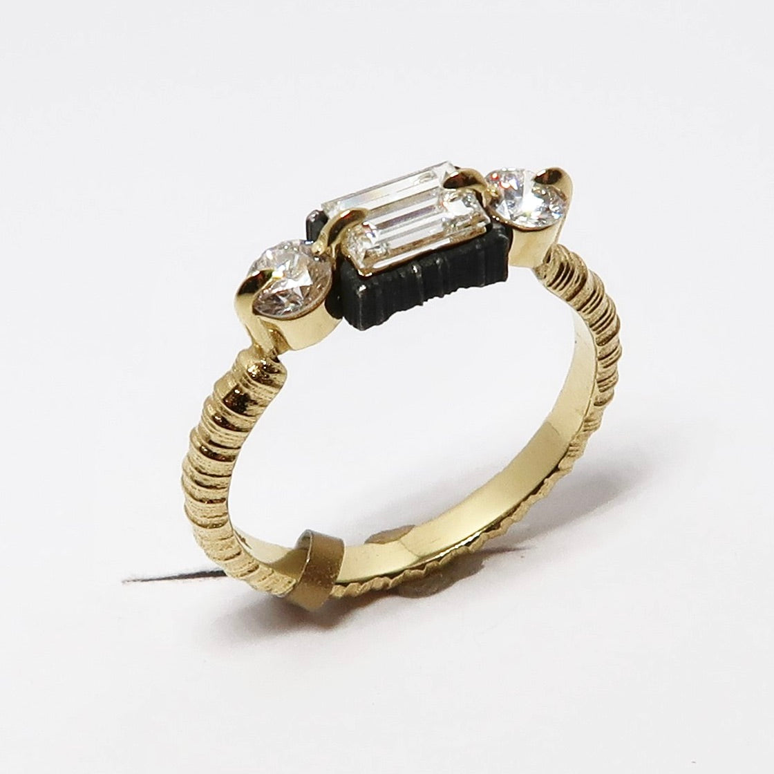 Chroma Triple Stone Horizontal Ring – Cooke & Berlinger Fine Jewelry