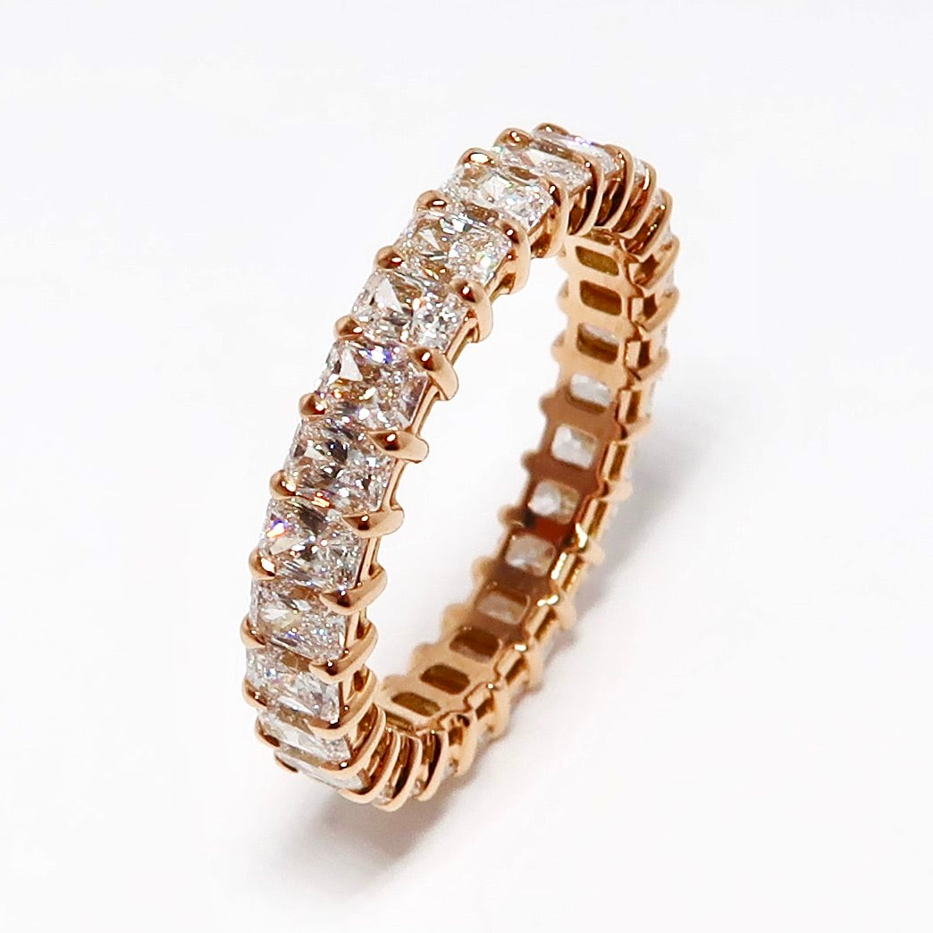 18k Rose Gold Radiant Cut Diamond Band – Cooke & Berlinger Fine Jewelry